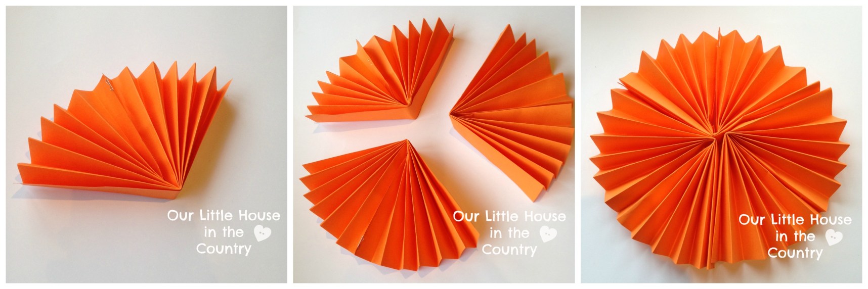 Paper Fan Pumpkin Decorations – Our Little House in the Country