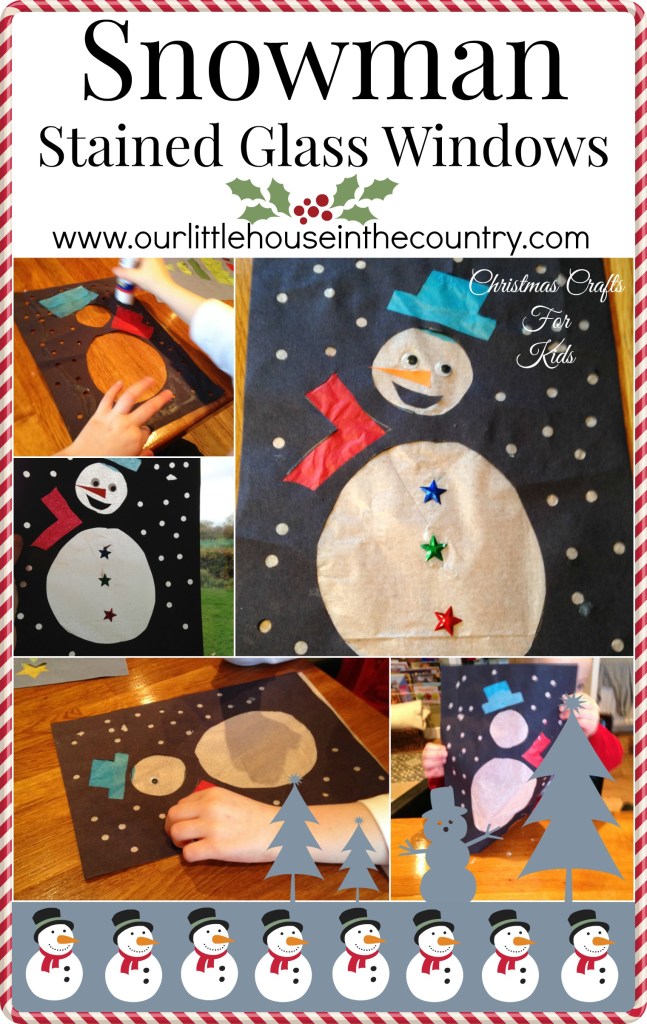 Snowman Stained Glass Windows – Our Little House in the Country